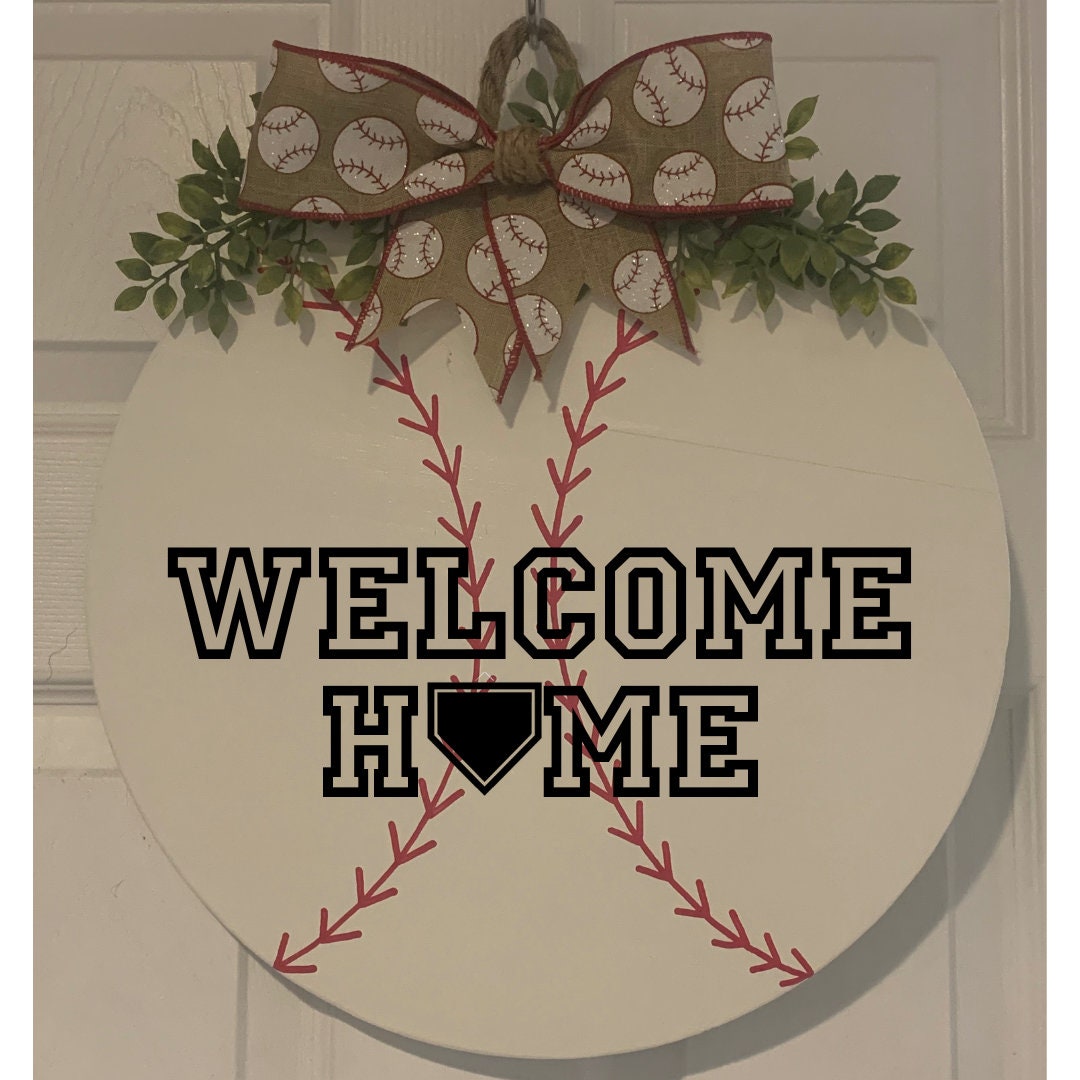 Welcome Home Baseball Sign Gift for Baseball Fan Baseball Decor Front ...
