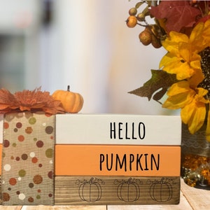 Book Stack | Fall Decor | Fall Book Stack | Home Decor | Wooden Book ...