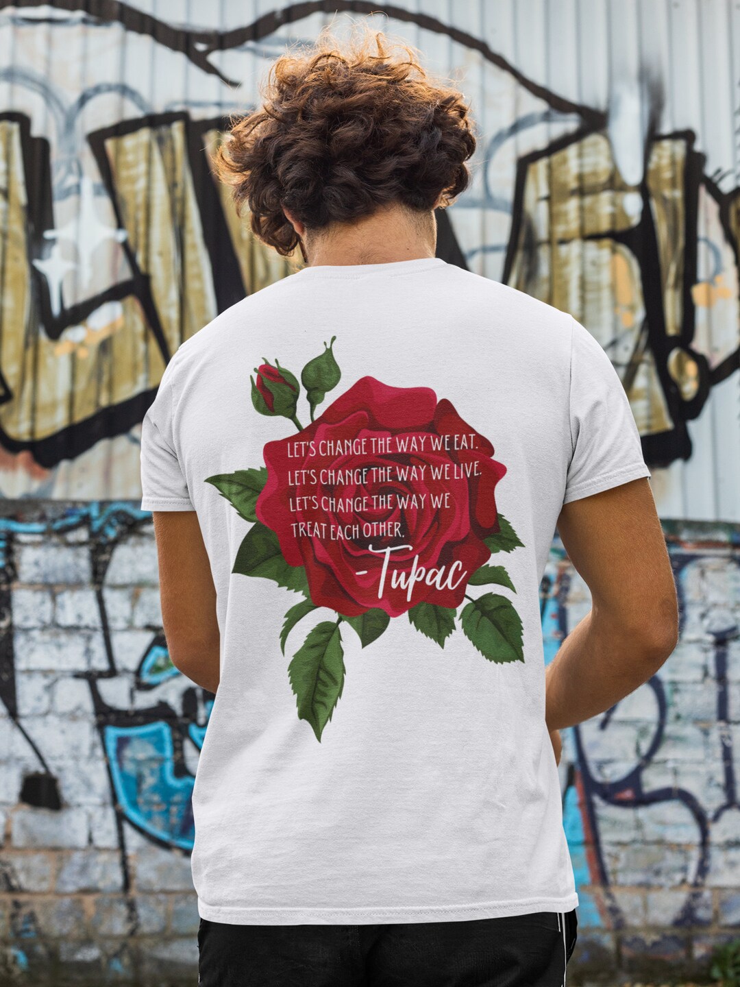 Tupac Shirt Tupac With Rose Tupac Tshirt Tupac Clothing Tupac Quote ...
