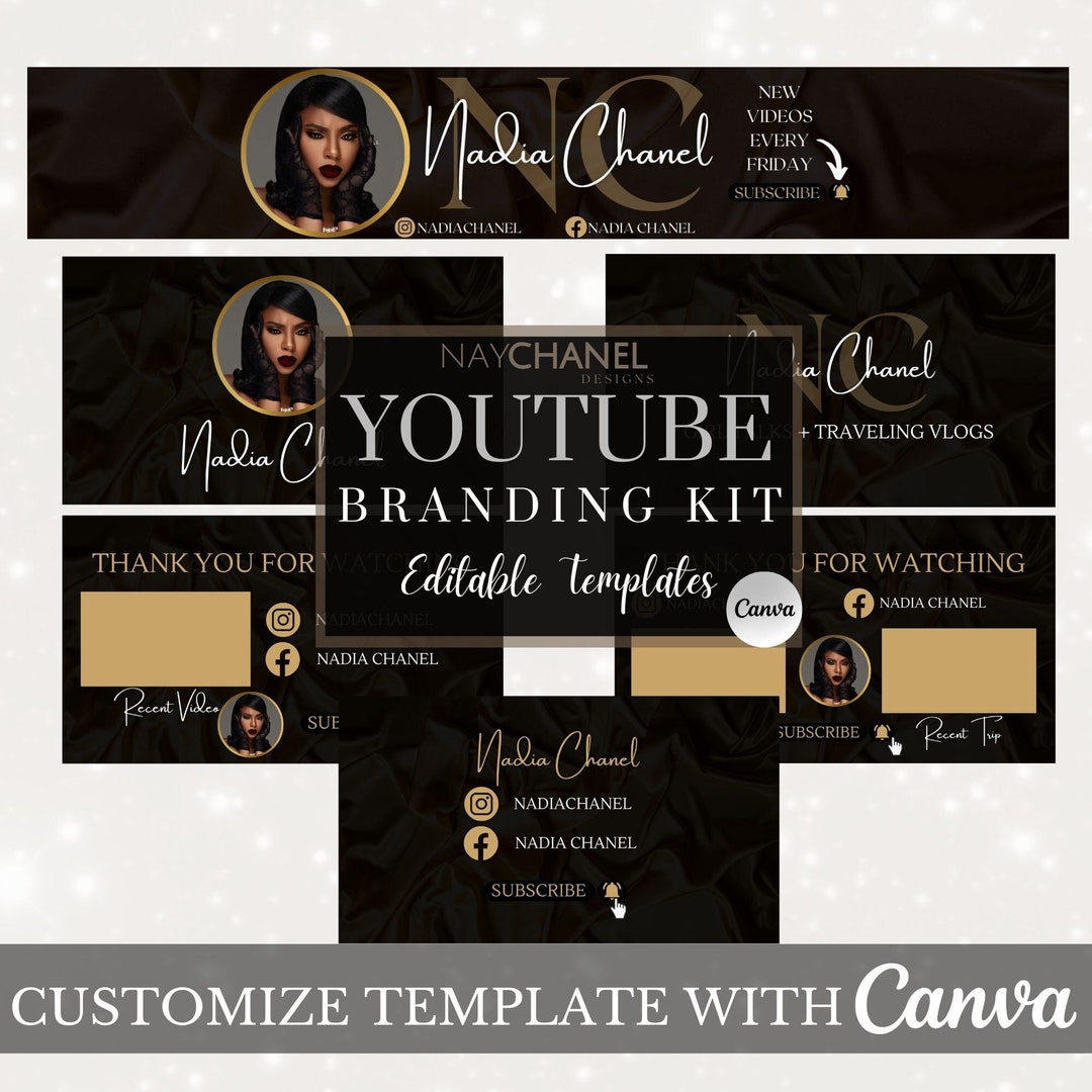 Luxury Youtube Branding Kit - Youtube Channel Template - Intro, Outro ...