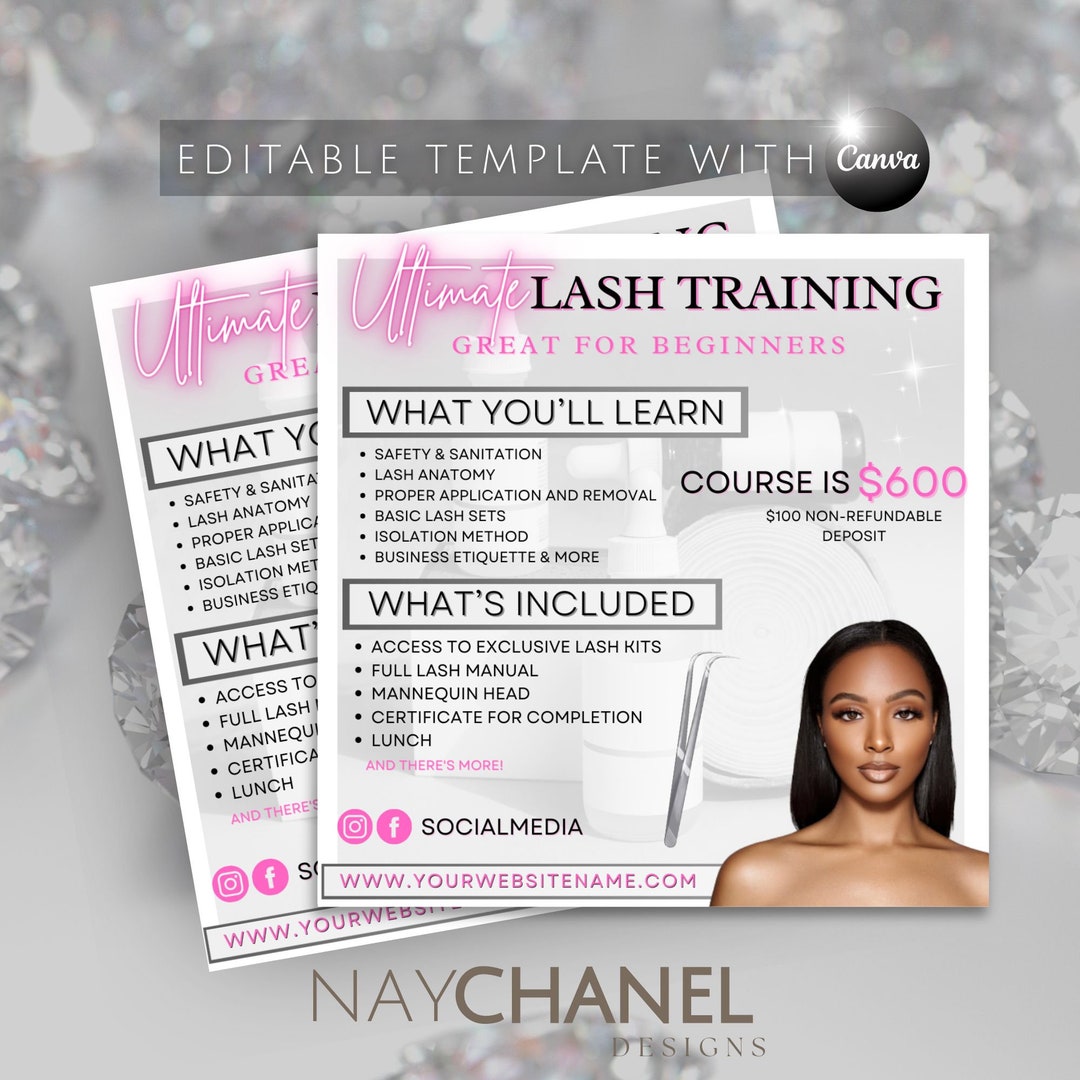 Lash Training Flyer - Lash Course Flyer -DIY Lash Class Flyer - Lash ...