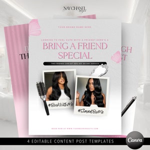 DIY Editable Hair Social Media Content Template Booking Appointments ...