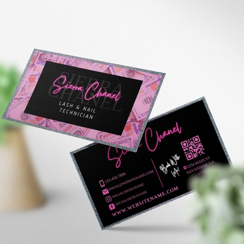 Custom Pink Business Card Template Pink Beauty Business Card - Etsy