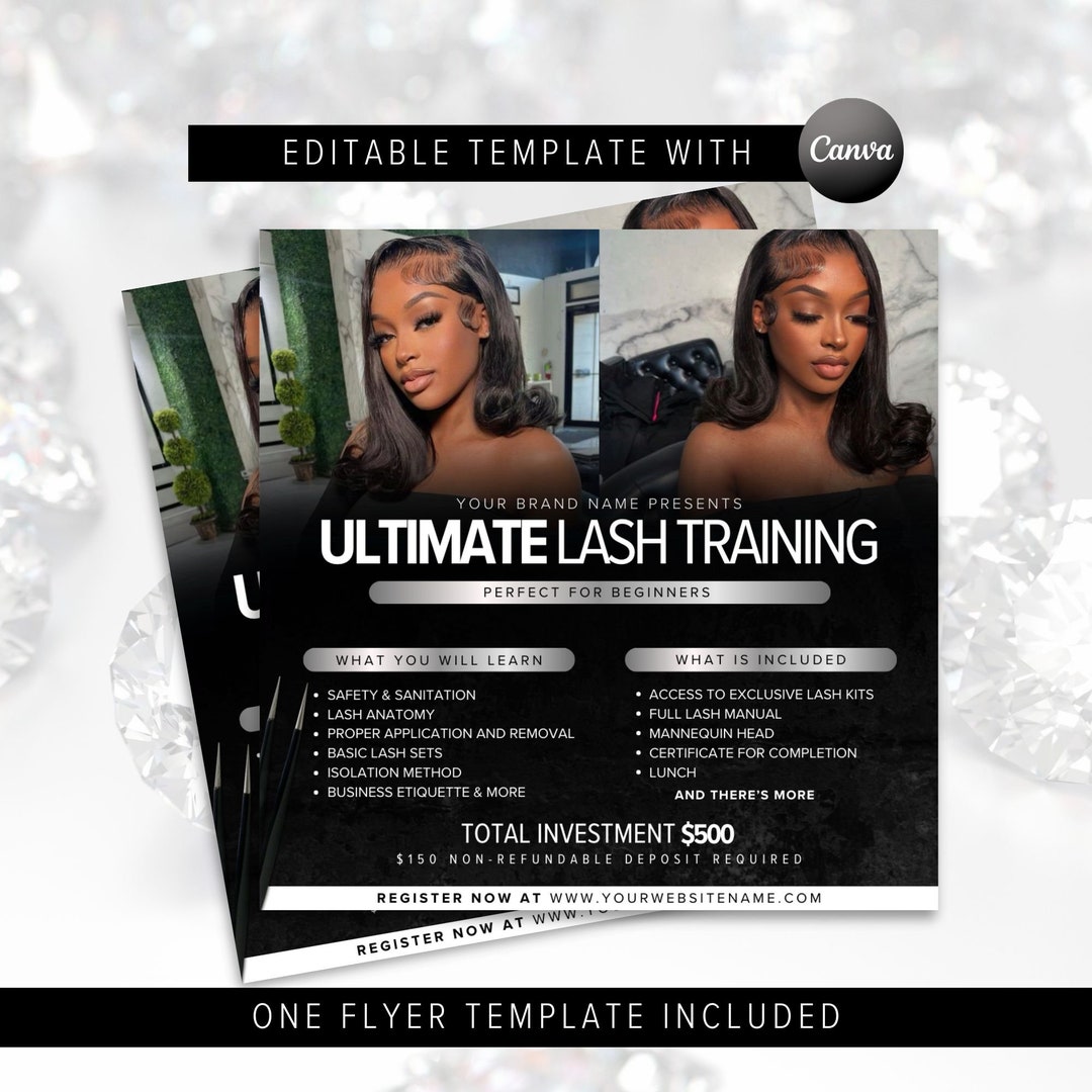 Diy Editable Lash Class Flyer Template - Lash Course Training Flyer ...