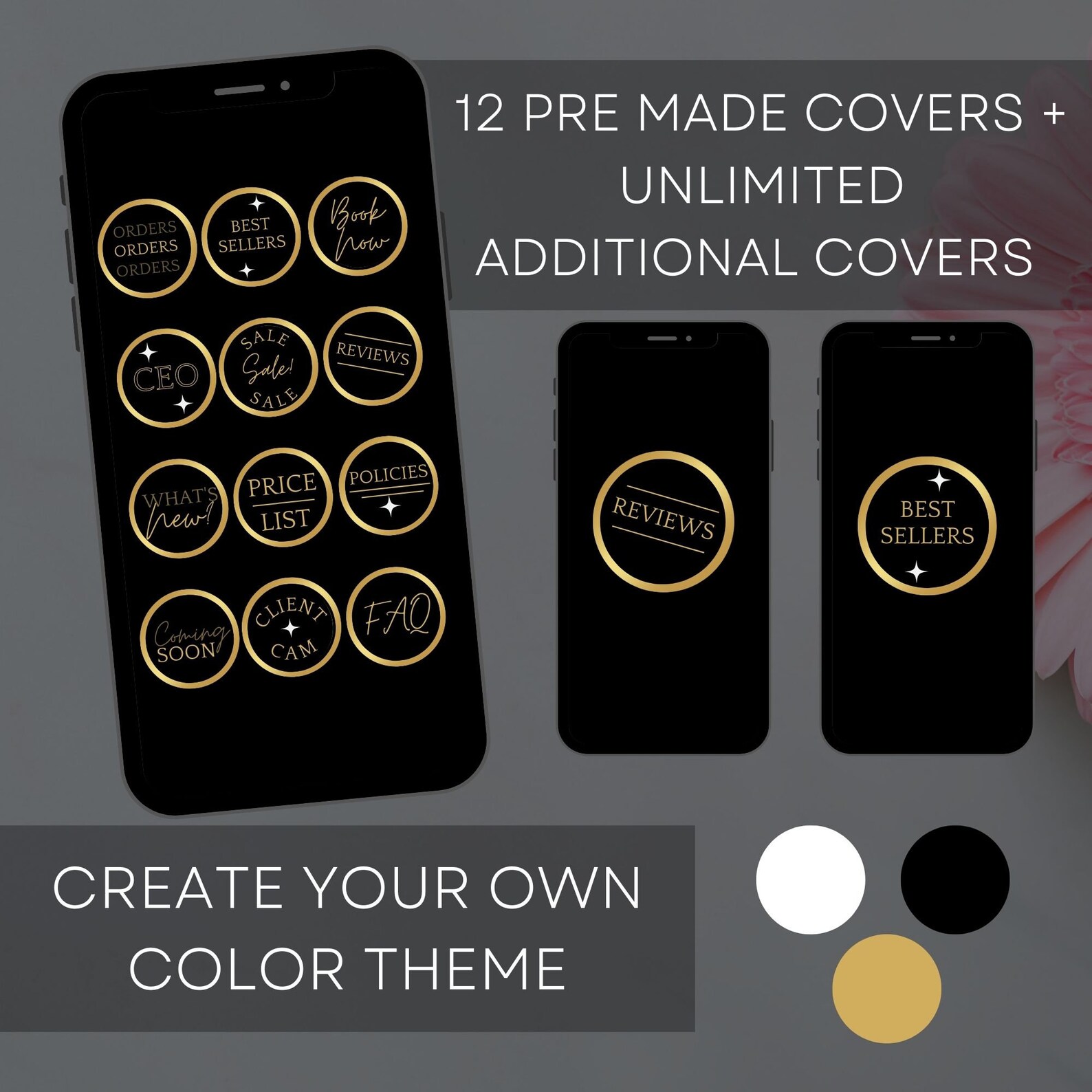 Gold Instagram Highlight Covers Social Media Highlights - Etsy