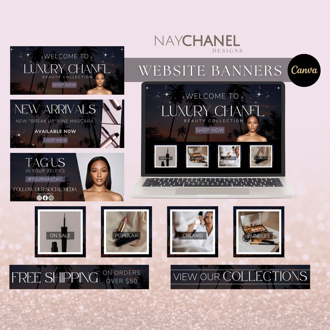 Editable Website Banners Shopify Wix Web Banners DIY Website Banner ...