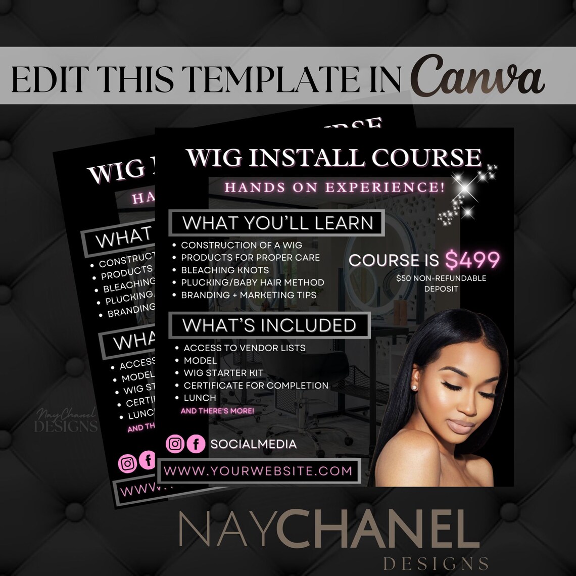 Wig Course Flyer Wig Install Class Flyer Hair Stylist - Etsy