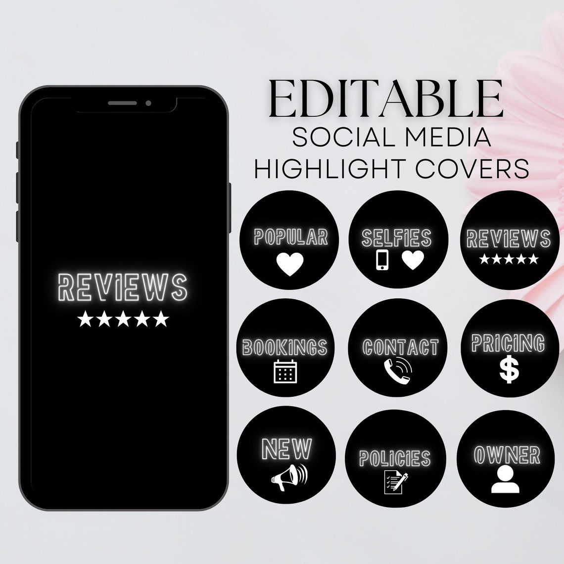 Neon Instagram Highlight Covers Social Media Highlights - Etsy