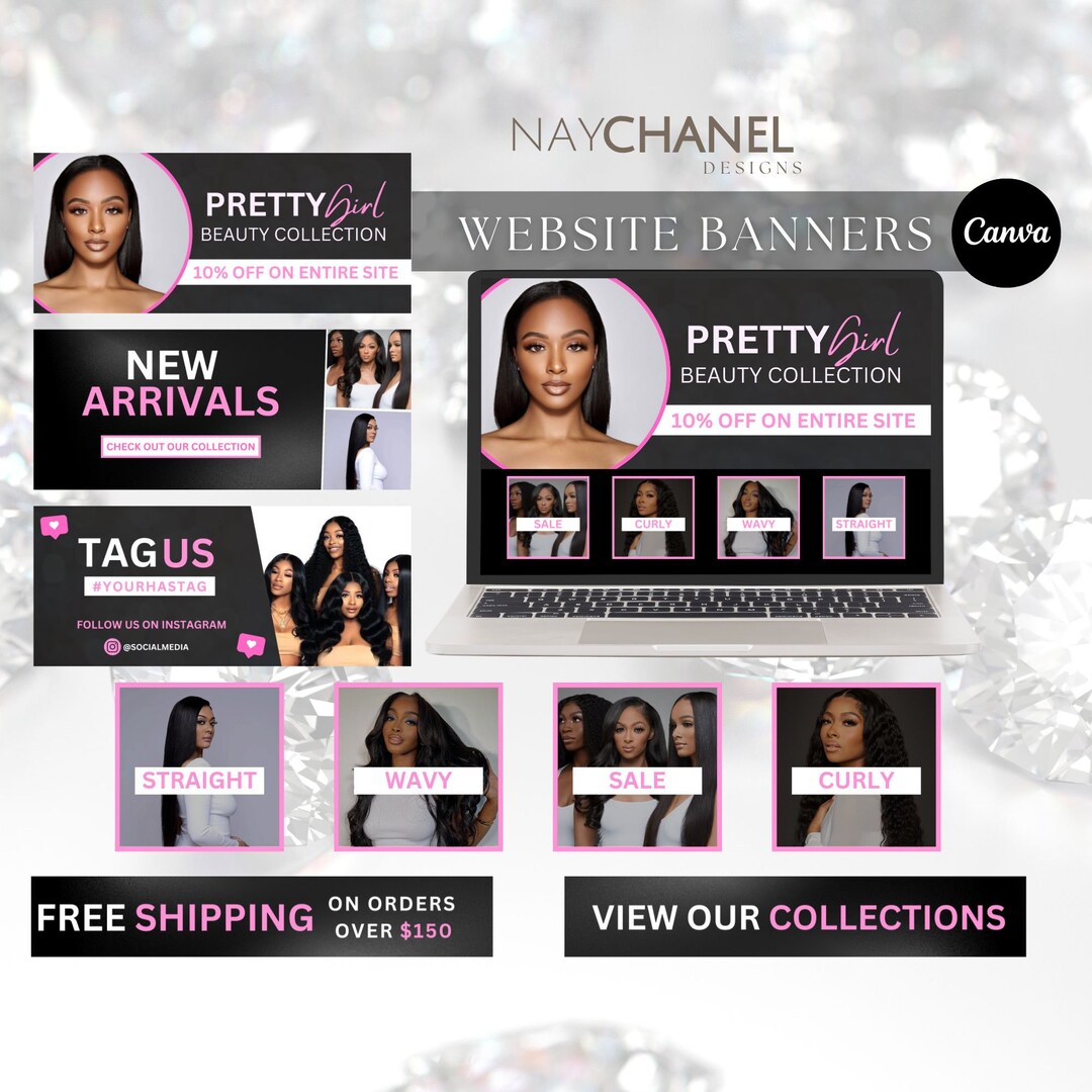 Editable Website Banners Shopify Wix Web Banners DIY Website Banner ...