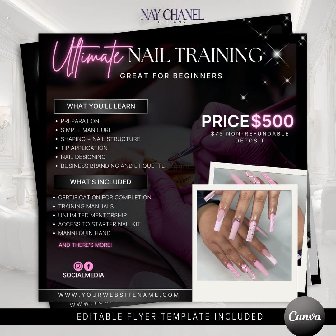 DIY Nail Class Flyer - Nail Training Flyer - Nail Course Flyer - Nail ...