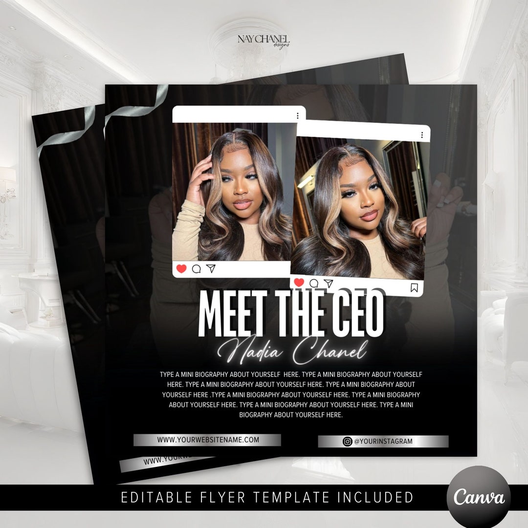 DIY Meet the CEO Flyer Template - Entrepreneur Flyer - Meet the Owner Flyer - Premade Small ...