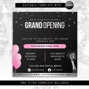 Editable DIY Grand Opening Flyer Launch Event Social Media Flyer ...