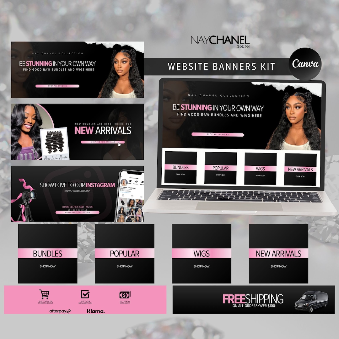 Editable Website Banners - Shopify Wix Web Banners - DIY Website Banner ...