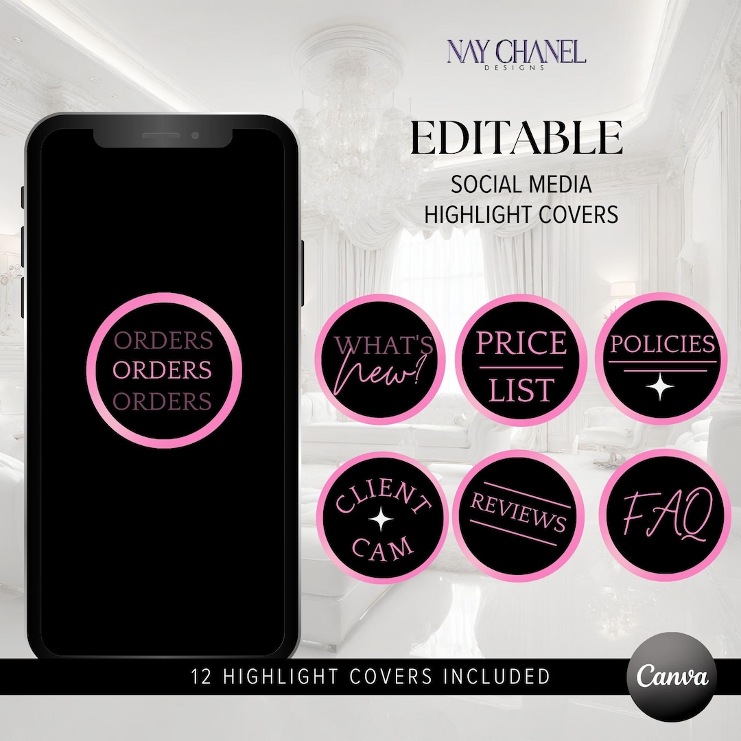 Pink Instagram Business Highlight Covers - Social Media Highlights ...