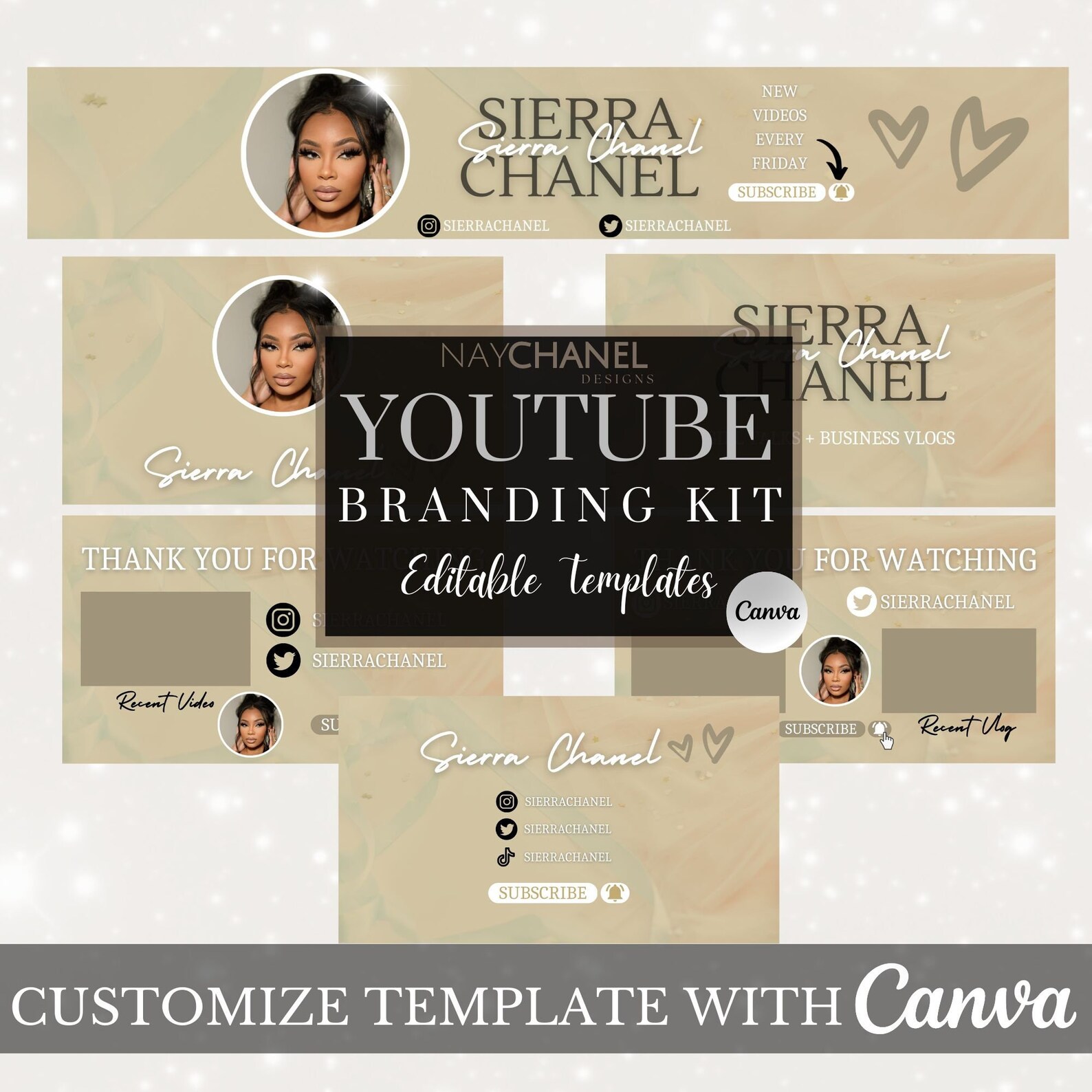 Youtube Branding Kit Youtube Channel Template Intro Outro - Etsy