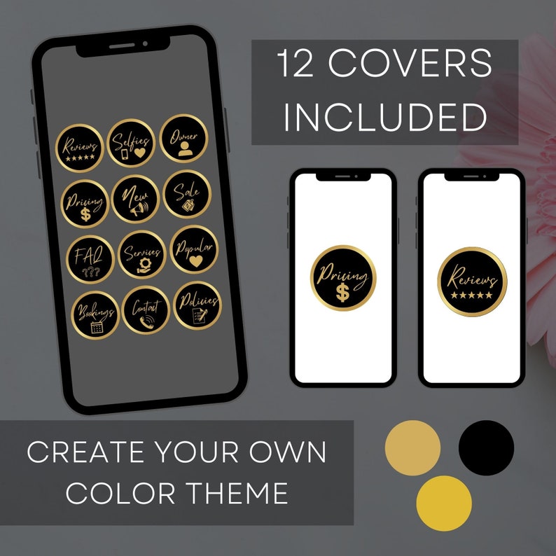 Gold Instagram Highlight Covers Social Media Highlights - Etsy