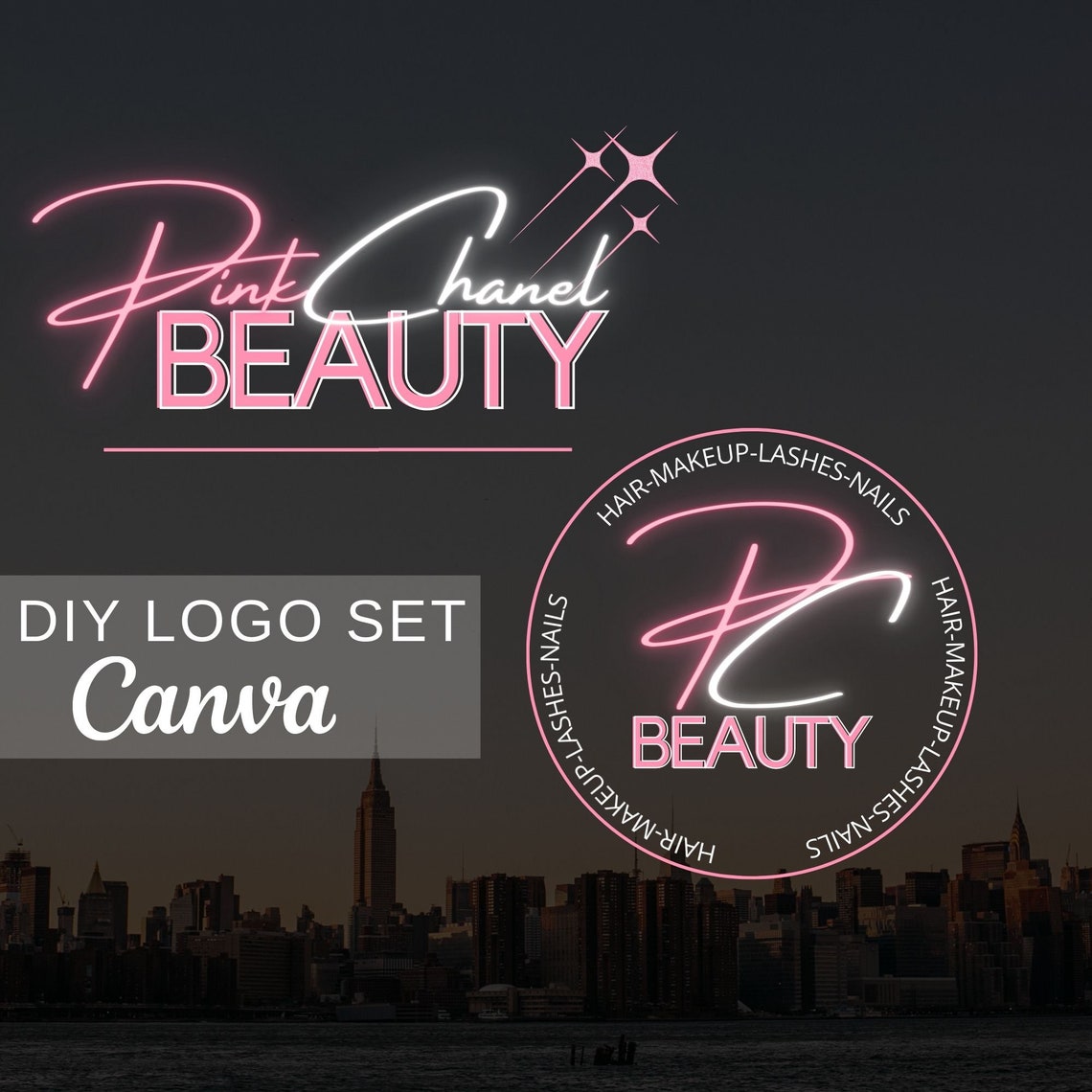 Pink Beauty Logo Hair Logo Pink Logo Design Boutique - Etsy