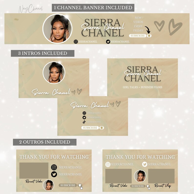 Youtube Branding Kit Youtube Channel Template Intro Outro - Etsy