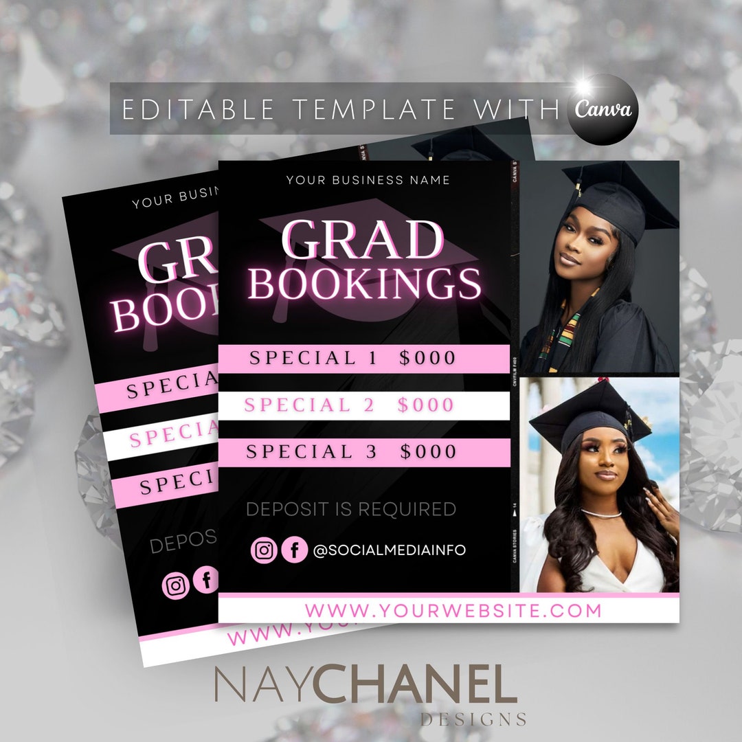 Graduation Special Flyer - Grad Glam - DIY Flyer Template - Grad ...