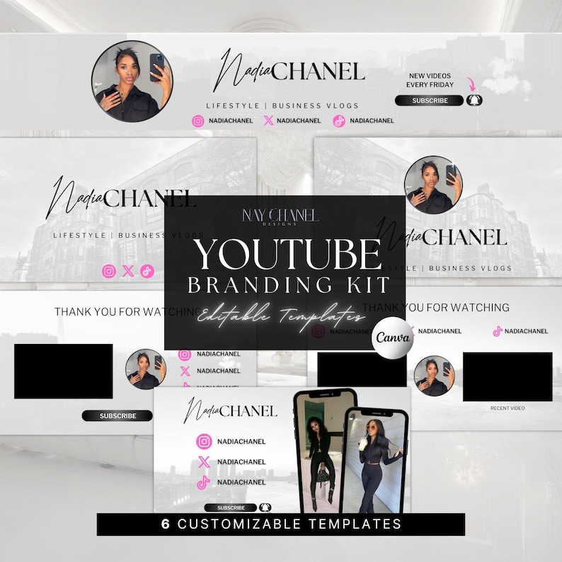 DIY Youtube Branding Kit - Youtube Banner, Intro and Outro Designs ...