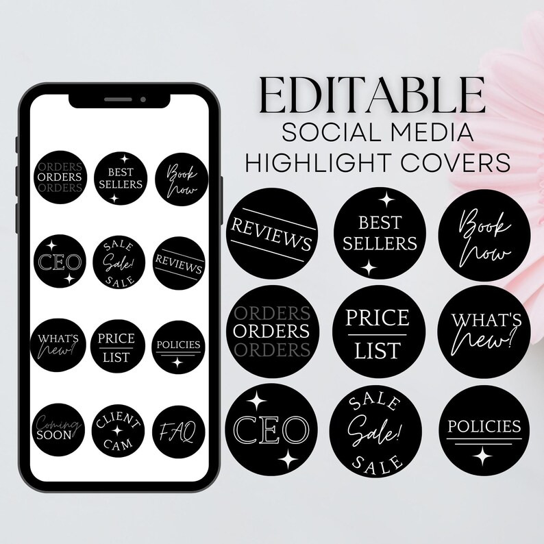 Instagram Business Highlight Covers Social Media Highlights - Etsy