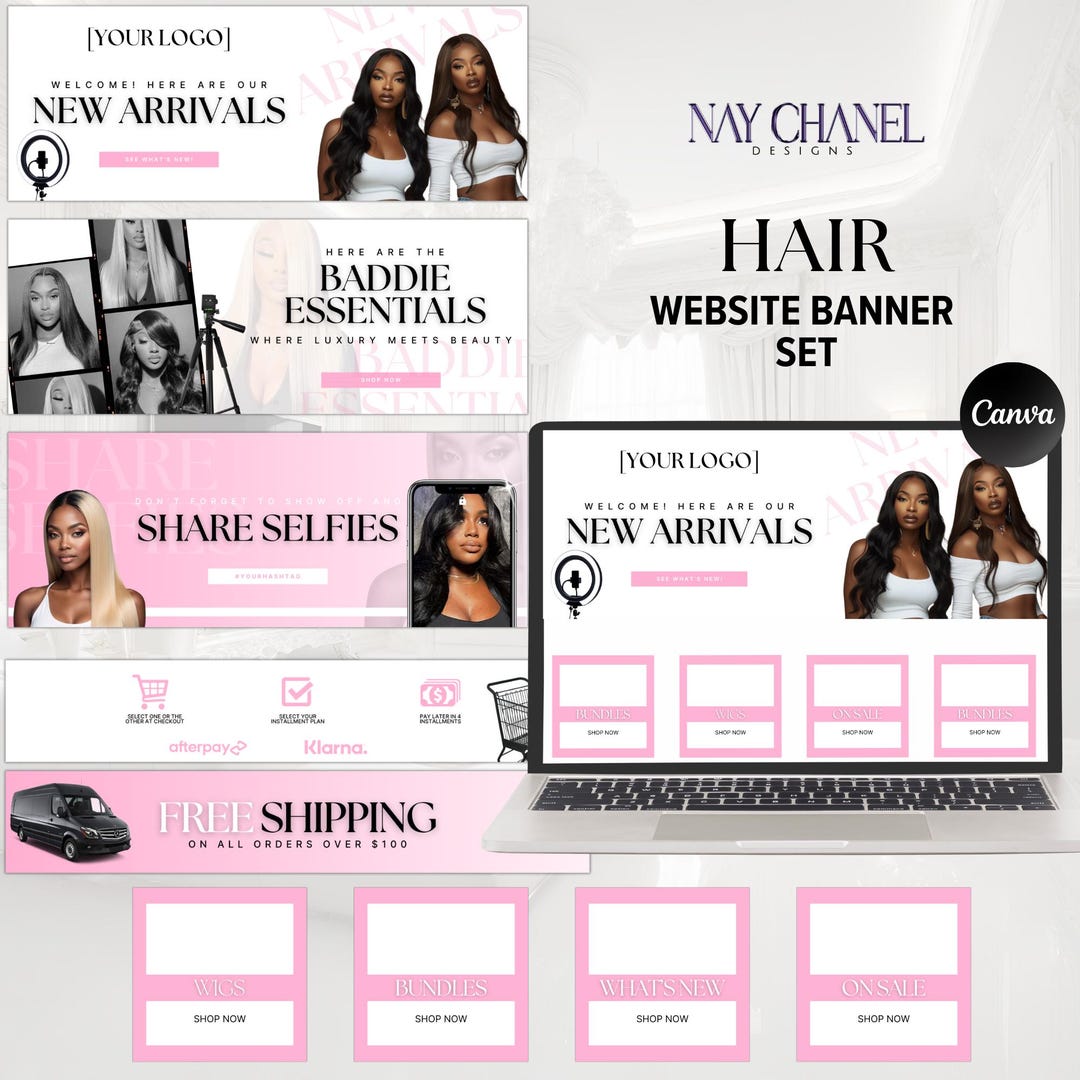 Editable Website Banners - Shopify Wix Web Banners - DIY Website Banner ...