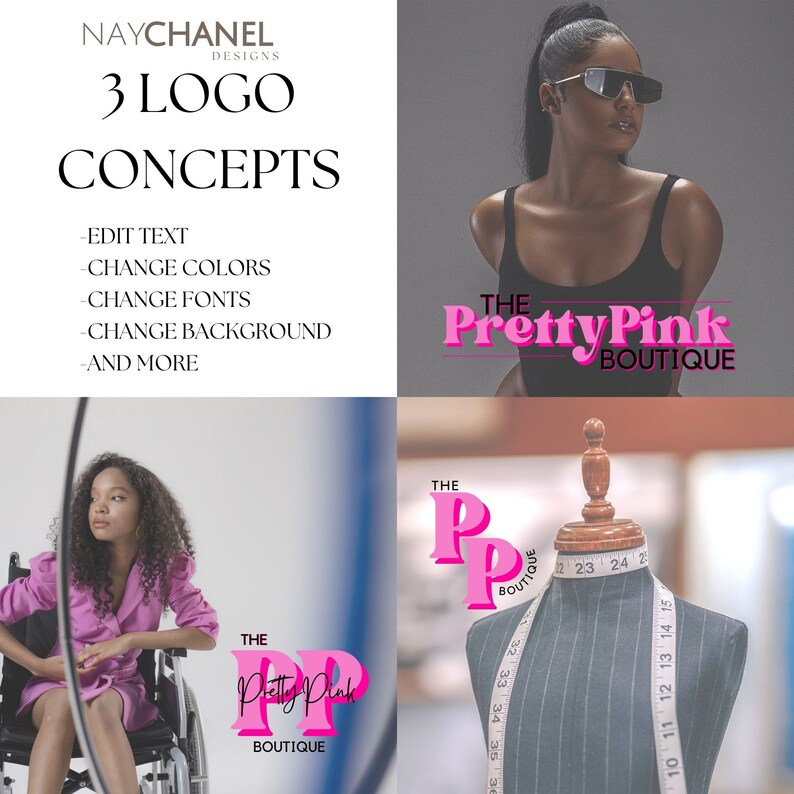 Pink Beauty Logo Design Diy Logo Design Custom Boutique - Etsy