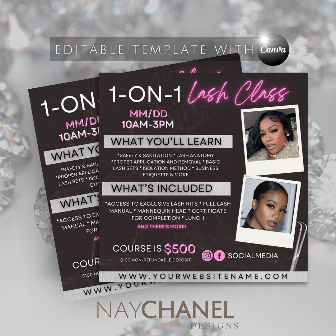 Lash Training Flyer Lash Course Flyer DIY Lash Class Flyer Lash Flyer ...