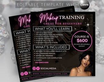 Makeup Course Flyer, DIY Flyer Template Design, Makeup Class Flyer ...