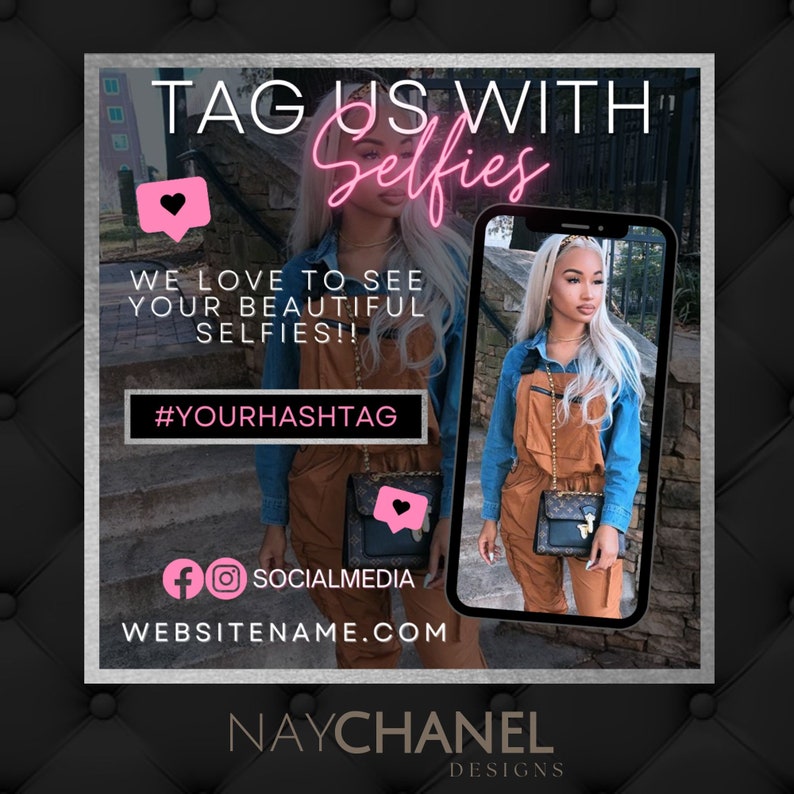Selfie Tag Flyer Tag Us Flyer Selfie Flyer Tag Us in - Etsy