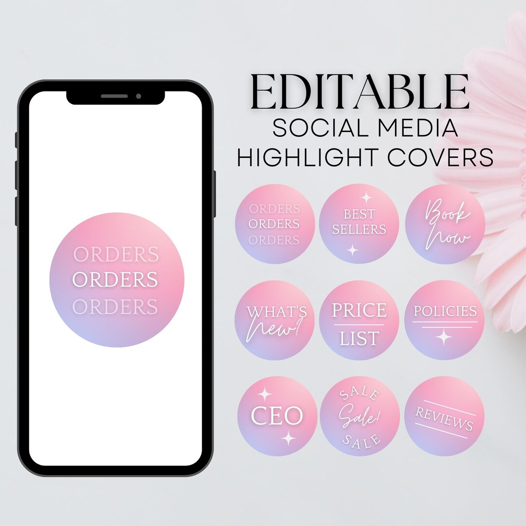 Instagram Highlight Covers - Social Media Highlights - Story Highlights ...