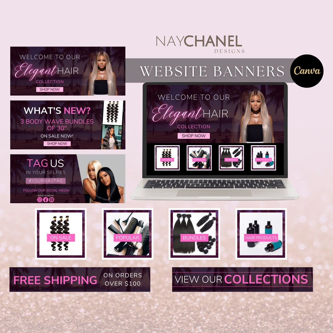 Editable Website Banners Shopify Wix Web Banners DIY Website Banner ...