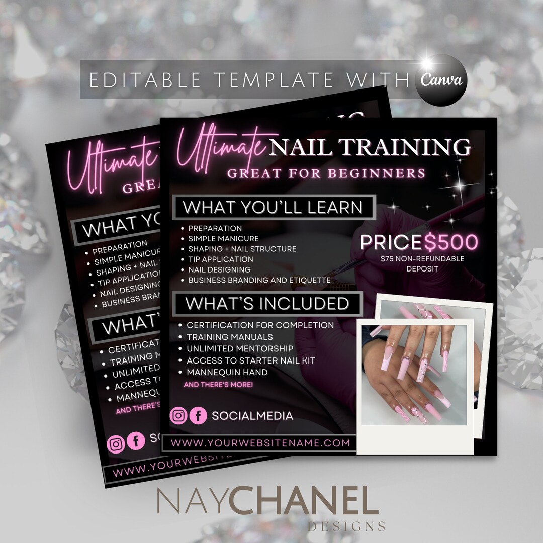 DIY Nail Class Flyer - Nail Training Flyer - Nail Course Flyer - Nail ...