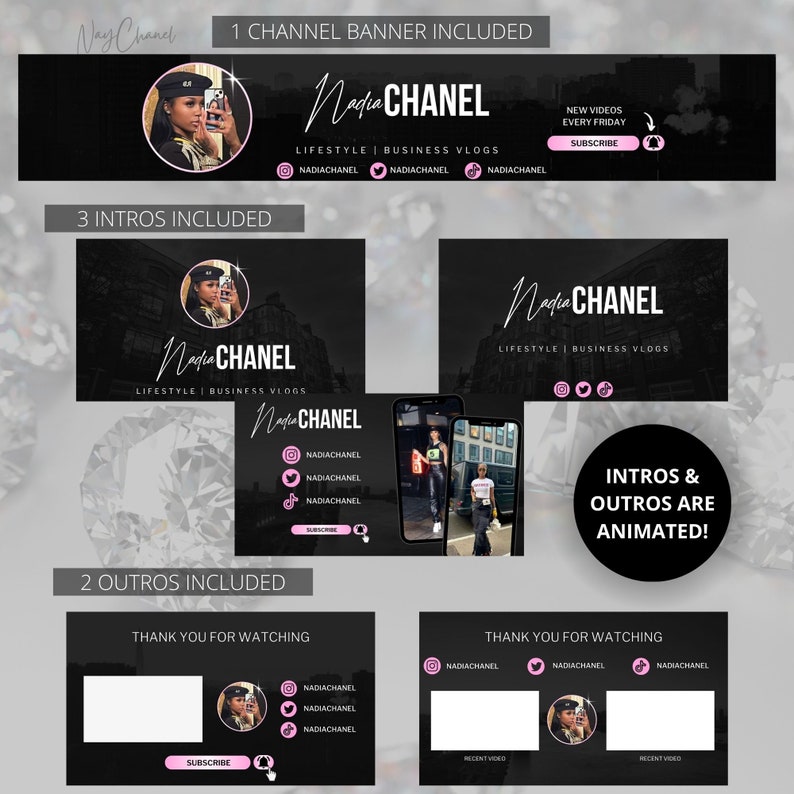 DIY Youtube Branding Kit - Youtube Banner, Intro and Outro Designs ...