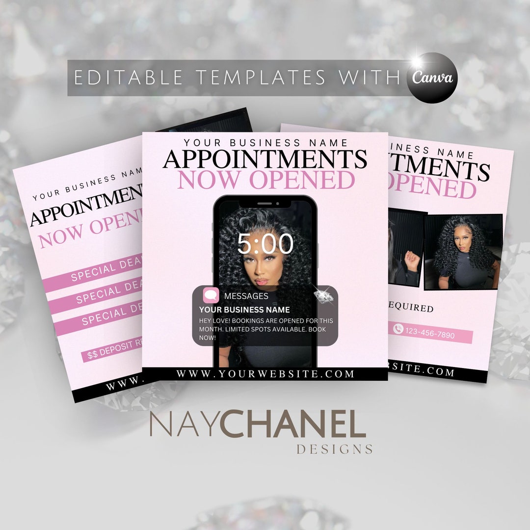 Appointment Booking Flyer Bundle Template Spots Available Flyer Book ...