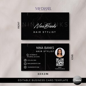 Modern Hair Business Card Template - Hair Stylists, Estheticians ...