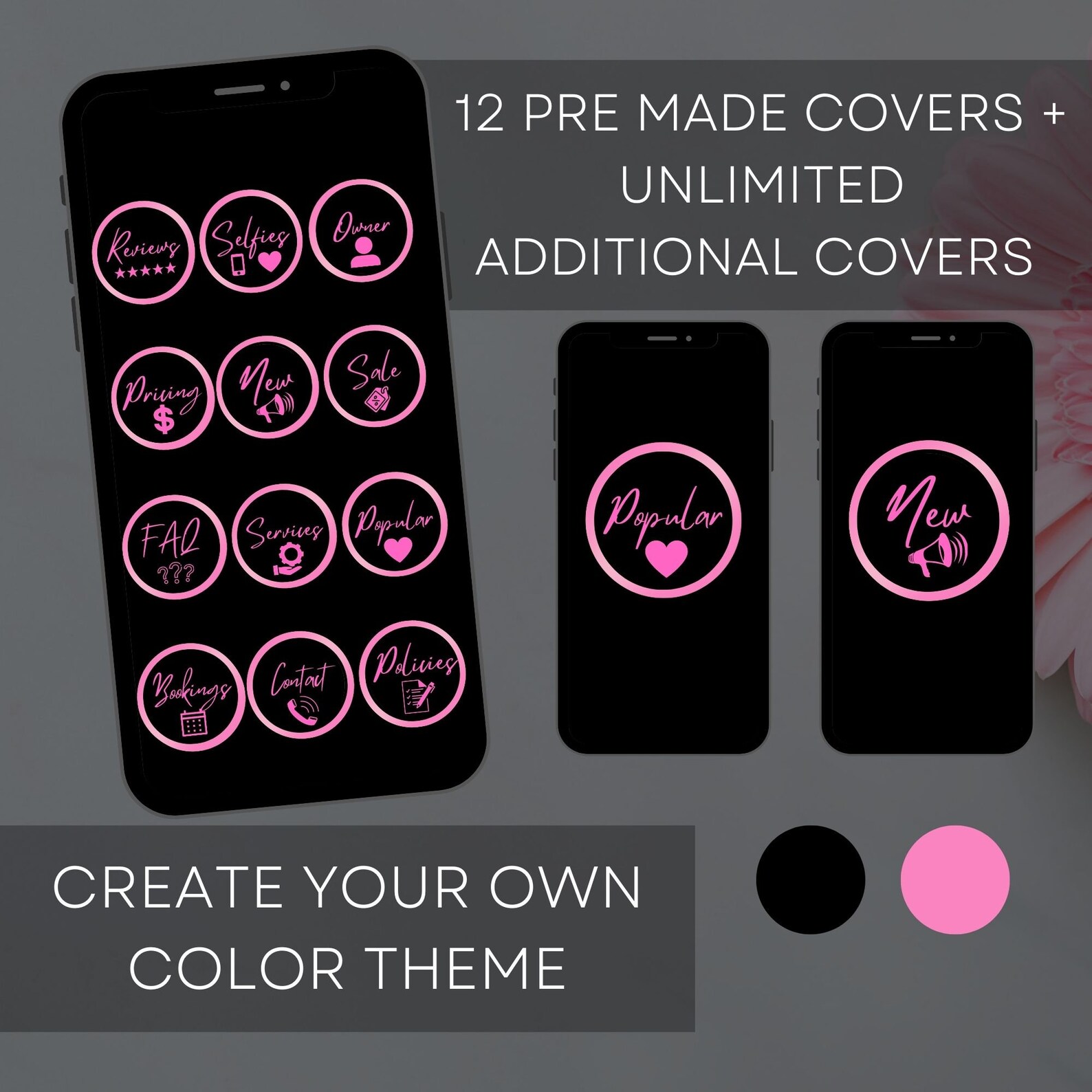 Pink Instagram Business Highlight Covers Social Media - Etsy