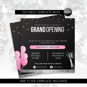 Editable DIY Grand Opening Flyer Launch Event Social Media Flyer ...