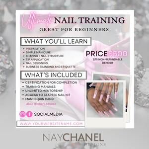 Nail Training Flyer Nail Course Flyer DIY Nail Class Flyer Nail Flyer ...