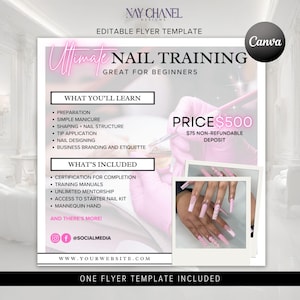 Nail Training Flyer - Nail Course Flyer -DIY Nail Class Flyer - Nail ...