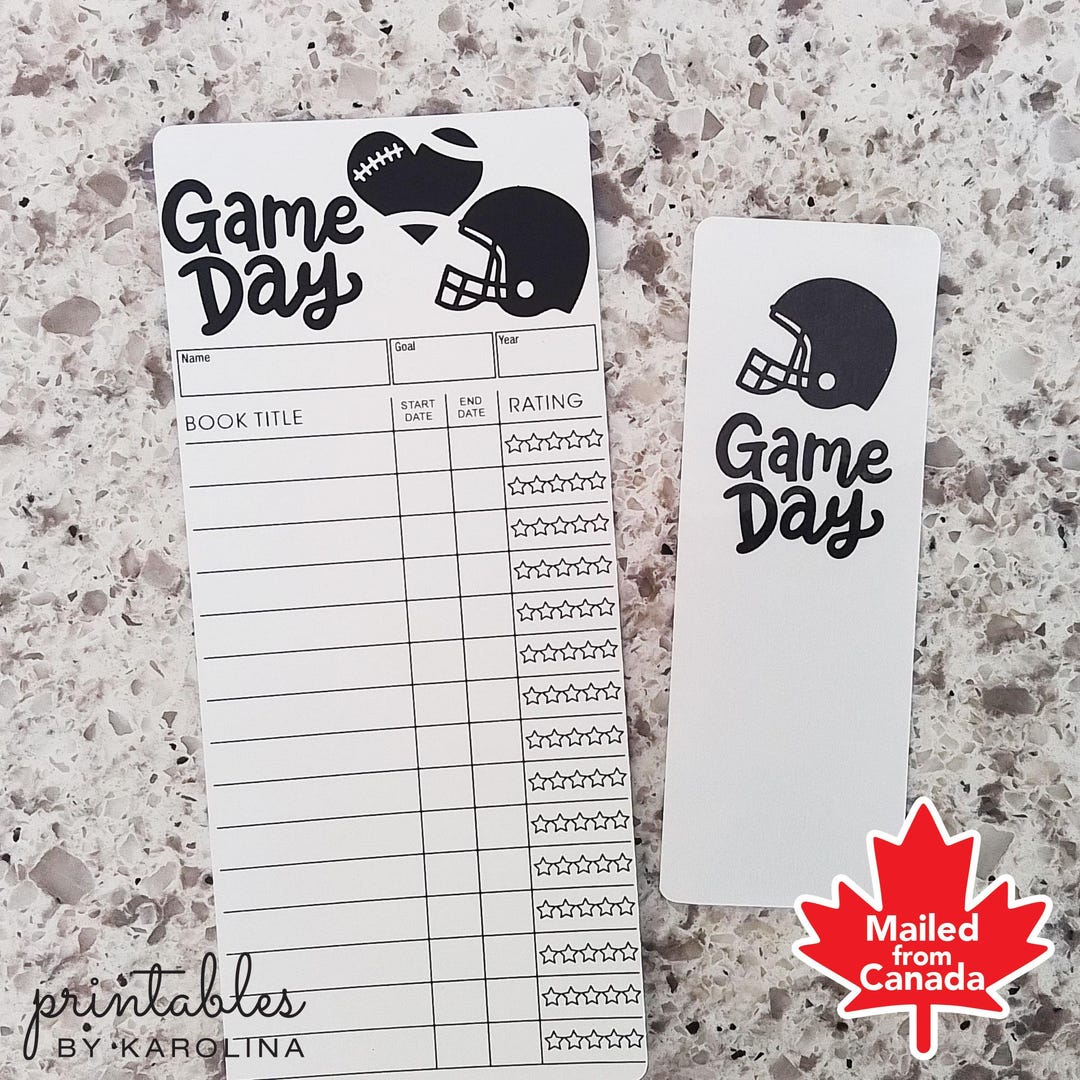 Football Bookmark Set Football Book Log Nfl Book Tracker Set for Book ...