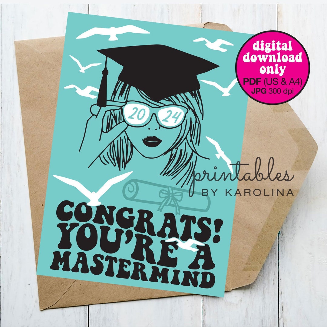 Grad Card Taylor Inspired Printable Card Mastermind 1989 Card for ...