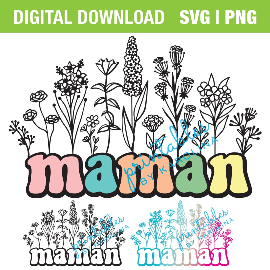 Maman Svg Maman Png French Digital Download French Text Svg Français ...