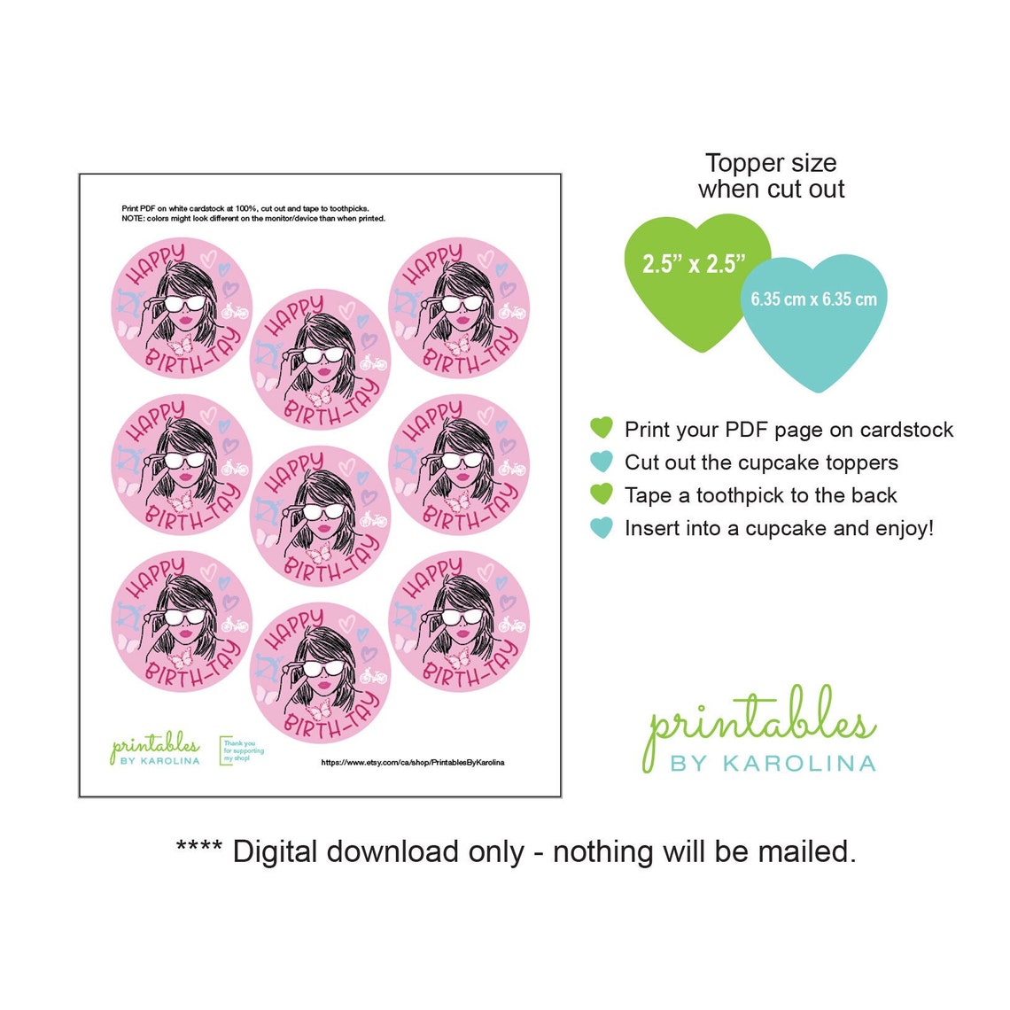 Printable Lover Cupcake Toppers TS Party Decor DIY Digital Download ...