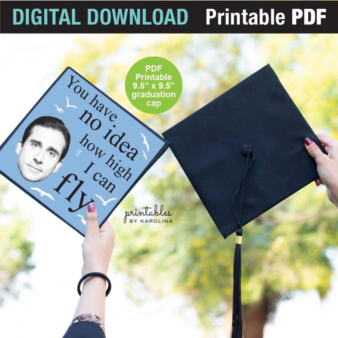 The Office Graduation Cap Topper 2025 Printable Grad Cap Michael Scott ...