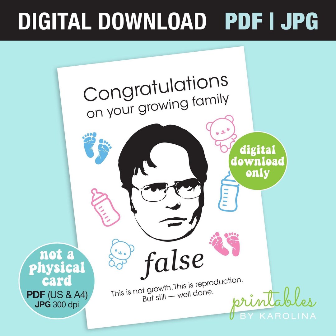 The Office Baby Printable Card Dwight Shrute Baby Digital Card ...