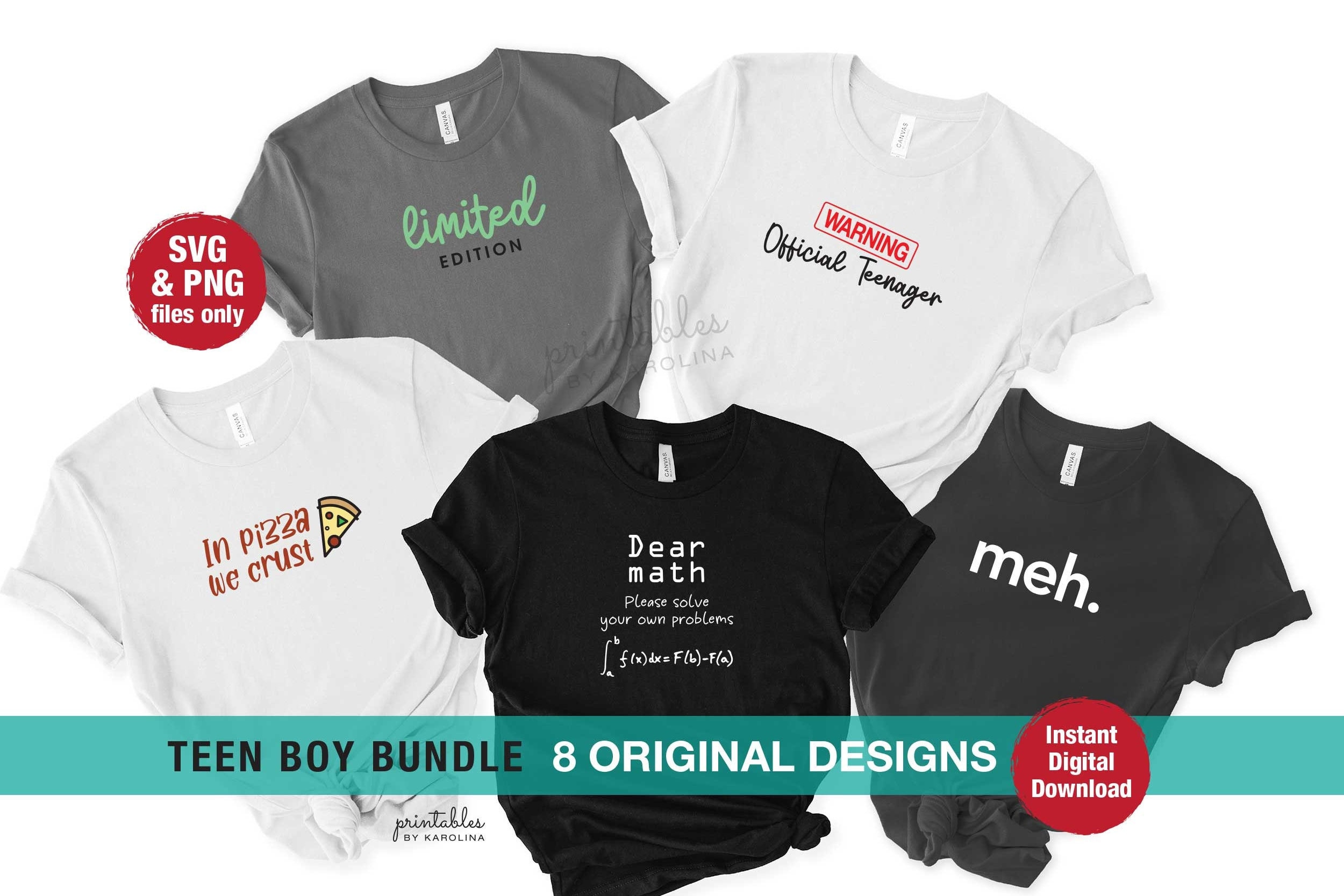 Teenage Boy Shirt Svg Tshirt Design Bundle Teen T-shirt Png Teenager ...