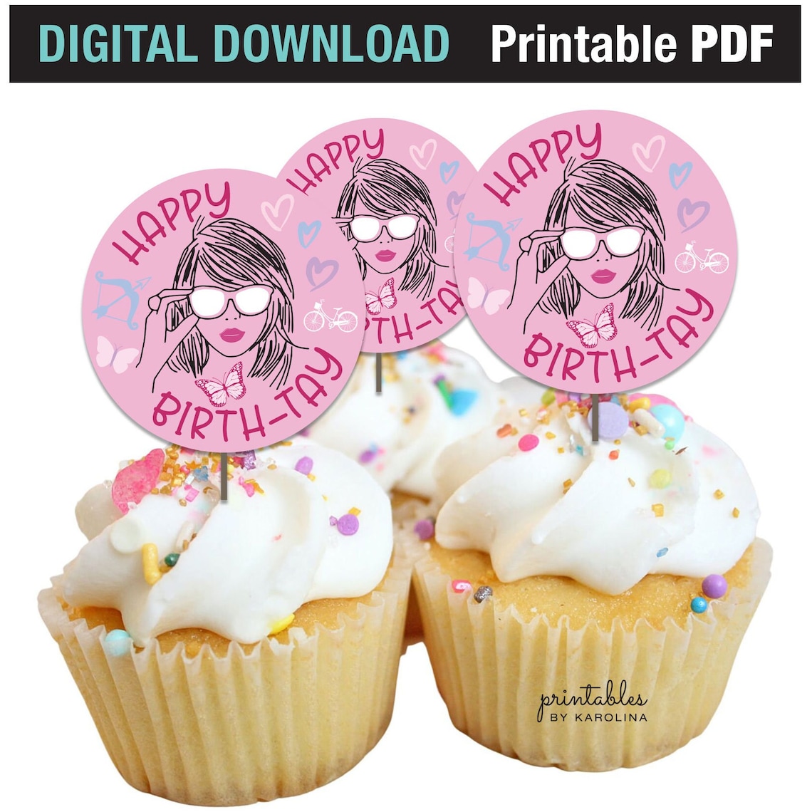 Printable Lover Cupcake Toppers TS Party Decor DIY Digital Download ...