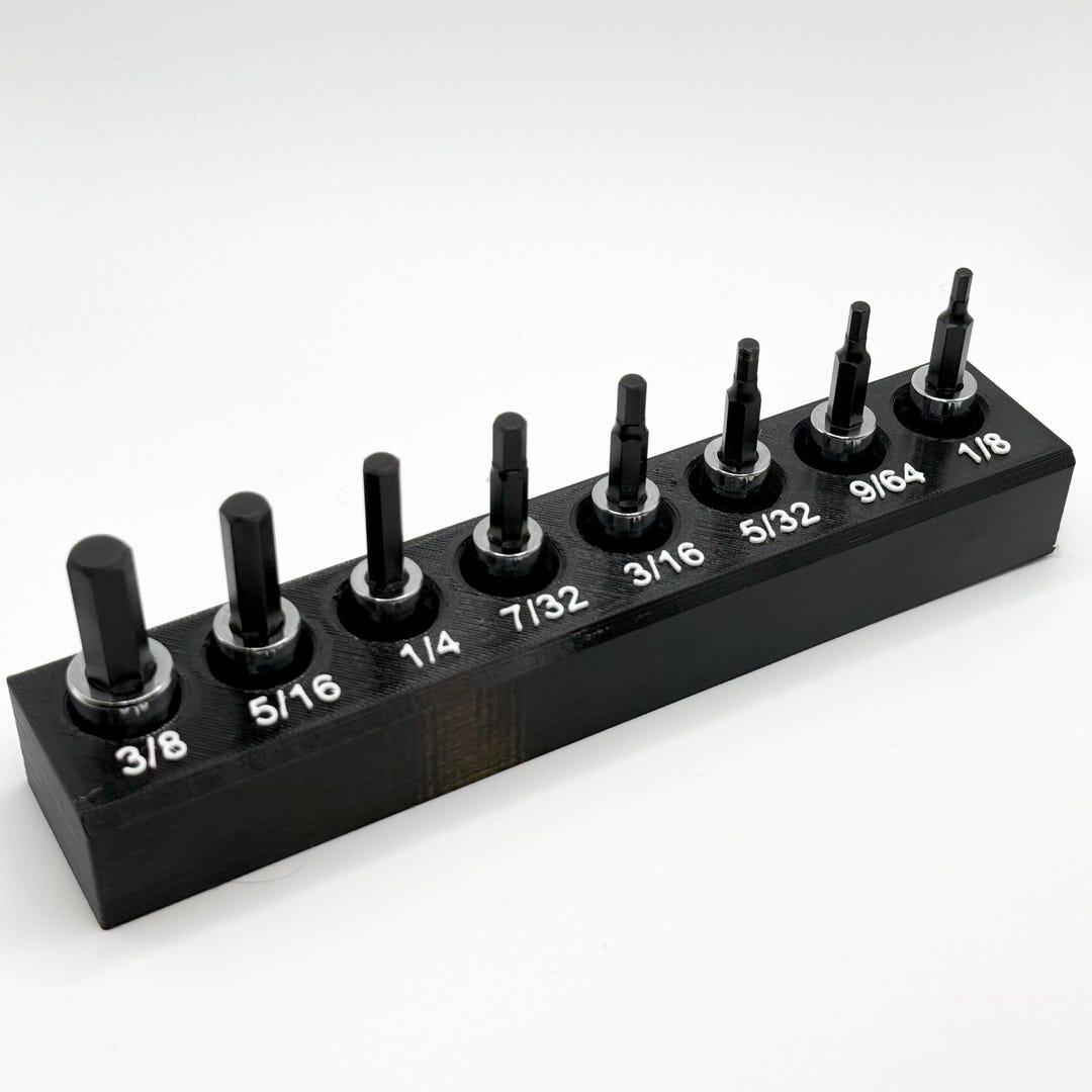 SAE Allen Hex Icon Socket Bit Set Holder - Magnetic Base for Toolbox ...