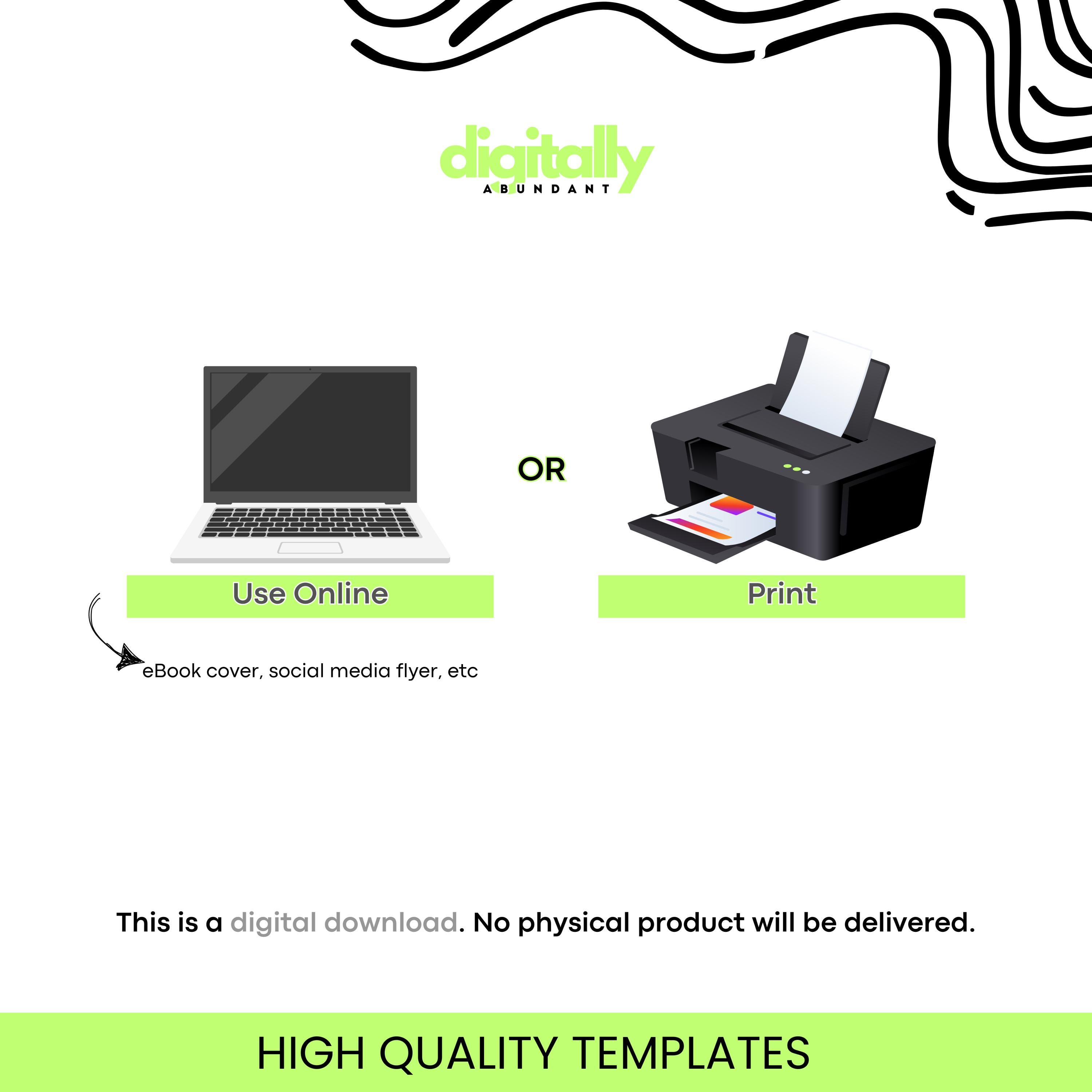 Ebook Cover Template, Ebook Cover Only, Canva Editable Template, DIY ...